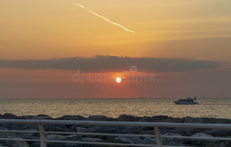 Dramatic Sunset Over the Ocean. Nature Stock Photo - Image of ...