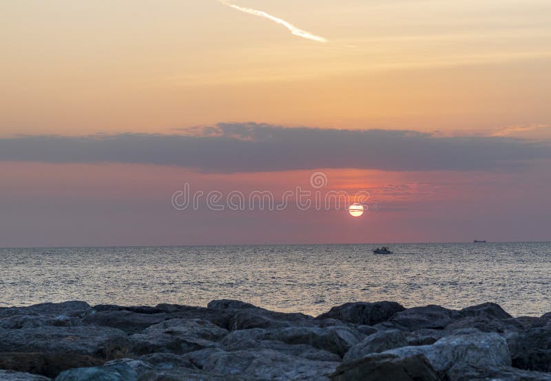 Dramatic Sunset Over the Ocean. Nature Stock Image - Image of natural ...