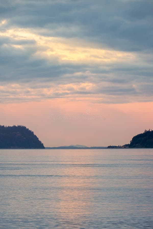Dramatic Sunset Over Puget Sound Stock Photo - Image of sunset, travel ...