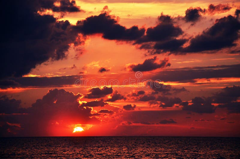 Dramatic Sunset stock image. Image of dusk, evening, clouds - 61866567