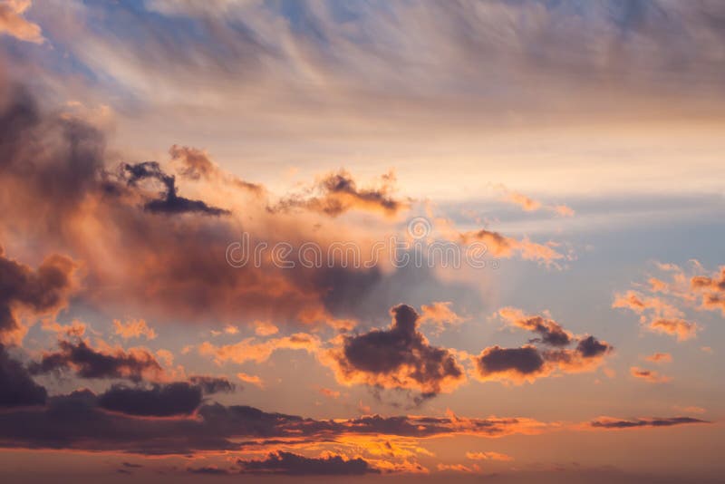 Dramatic Sunset Over the Sea. Sky Background Stock Photo - Image of ...