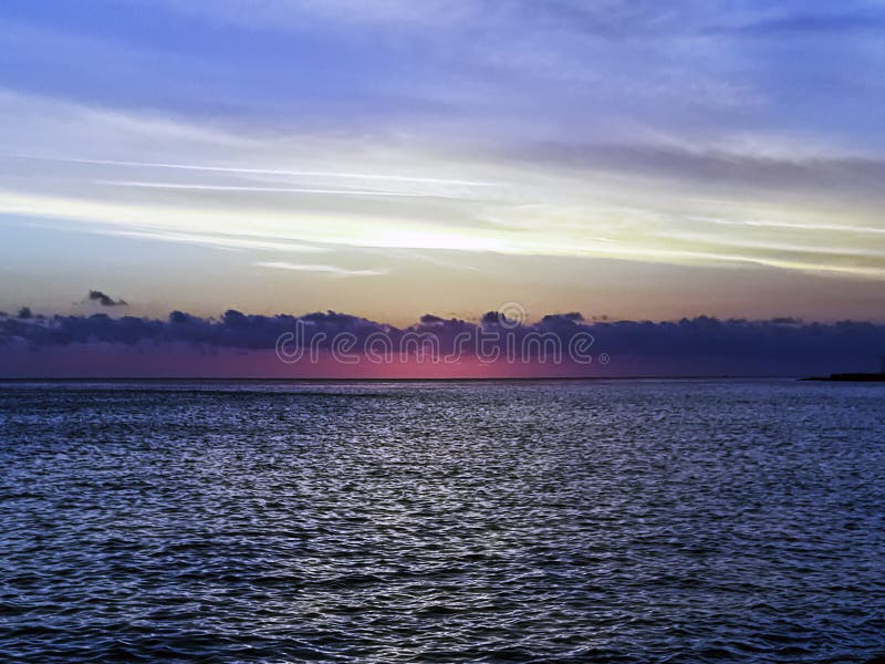 Dramatic Sunset Over the Water on Cuban Beach Stock Image - Image of ...