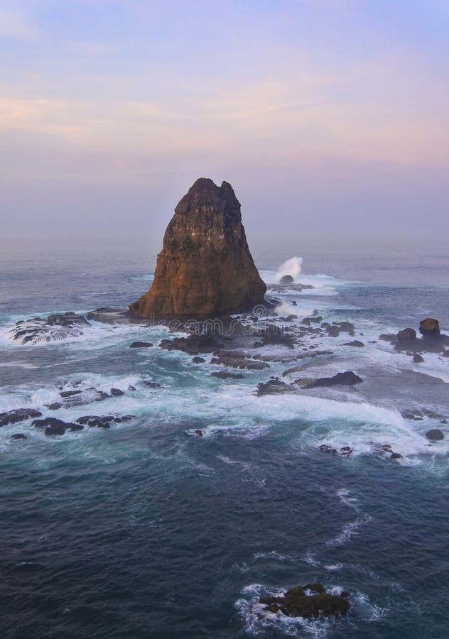Dramatic Sunset at Papuma Beach in Jember, East Java, Indonesia. Stock ...
