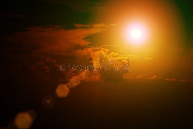 Dramatic Sunset Rays through a Cloudy Dark Sky. Stormy Sky with a ...