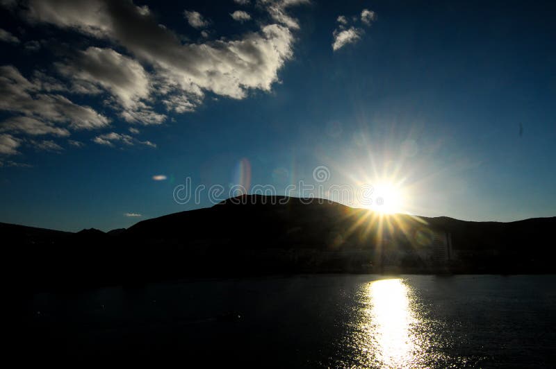 Dramatic Sunset Rays stock image. Image of sunset, islands - 111176869