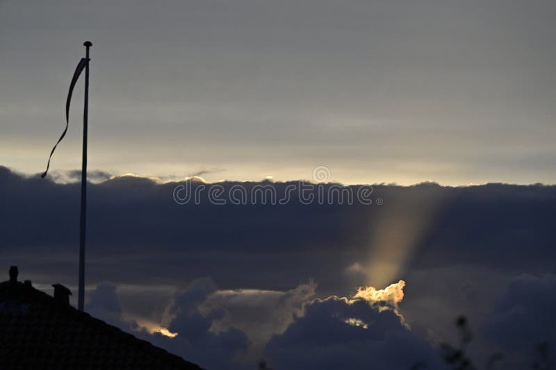 Dramatic Sunset with Rays of Light Stock Photo - Image of weather ...