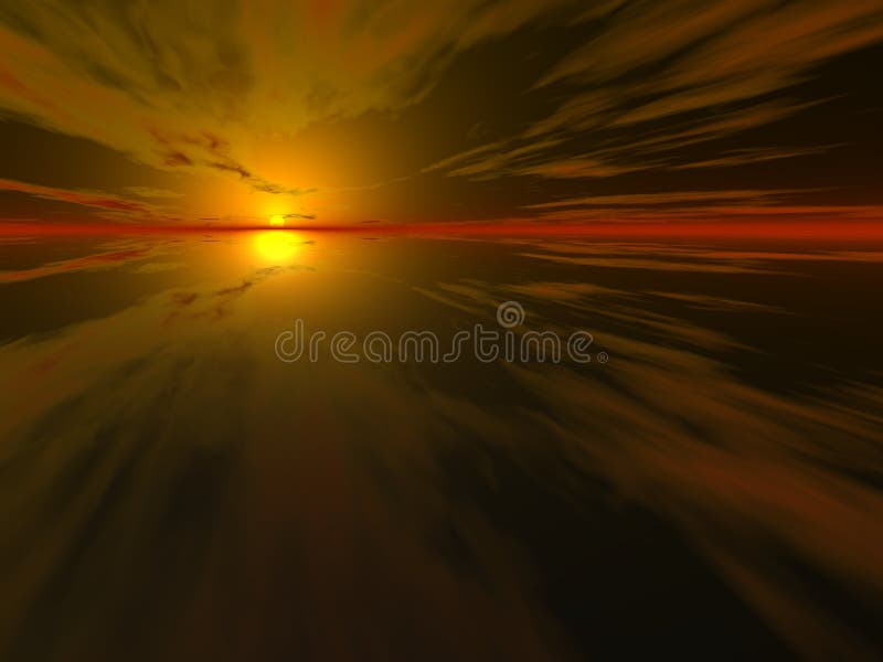 Dramatic sunset stock illustration. Illustration of cloud - 61135125