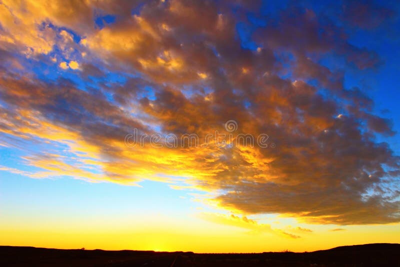 Dramatic Sunset Sky and Beautiful Clouds Stock Photo - Image of navy ...