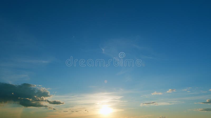 Dramatic Sunset in the Sky. Big Round Yellow Sun Going Down Over Orange ...