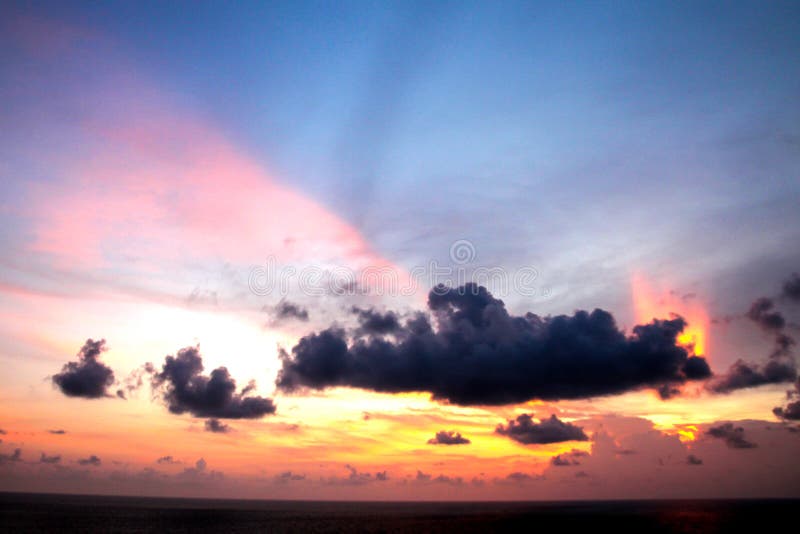 Dramatic Sunset Sky stock photo. Image of sunset, cloudscape - 148386834