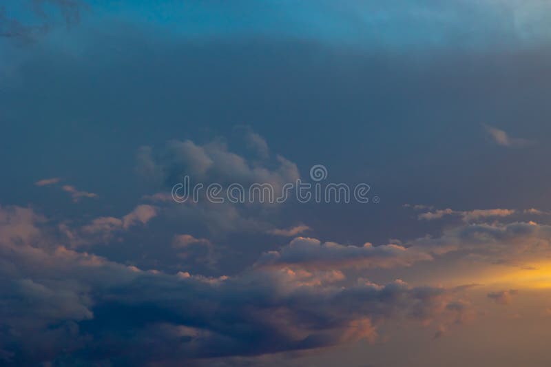 Dramatic Sunset Sky with Clouds. Cloudscape Background Stock Photo - Image of weather, scene ...
