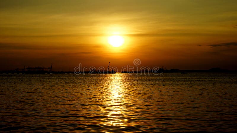 Dramatic Sunset Sky with Dramatic Sunset Clouds Over the Sea. Stock ...