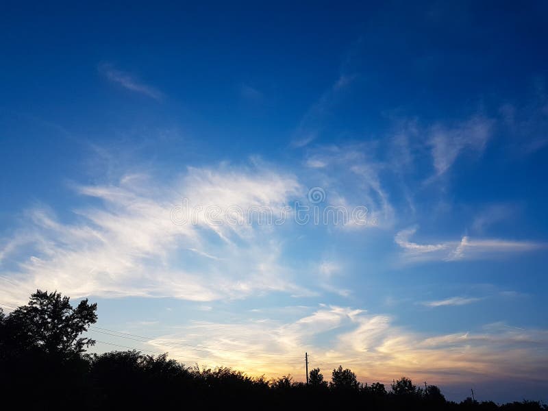Dramatic Sunset Clouds and Sun at Sky Stock Image - Image of life, blue ...