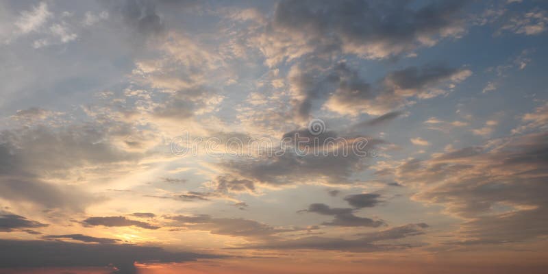 Dramatic Sunset Sky. Cloudy Sky As a Background Stock Image - Image of ...