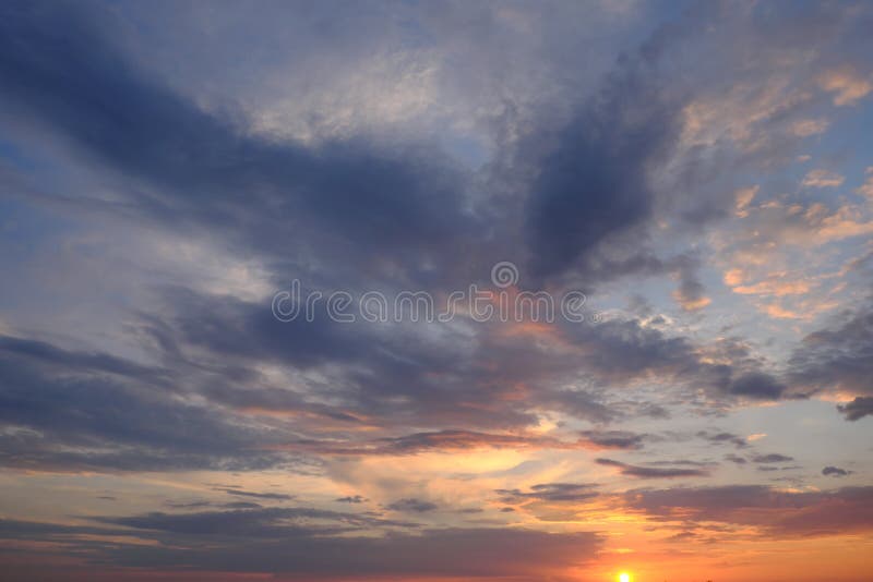 Dramatic Sunset Sky. Cloudy Sky As a Background Stock Photo - Image of ...
