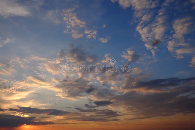 Dramatic Sunset Sky. Cloudy Sky As a Background Stock Image - Image of ...