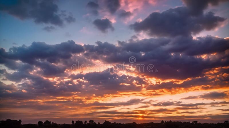 Dramatic Sunset Sky with Cloudy Formations Stock Video - Video of ...