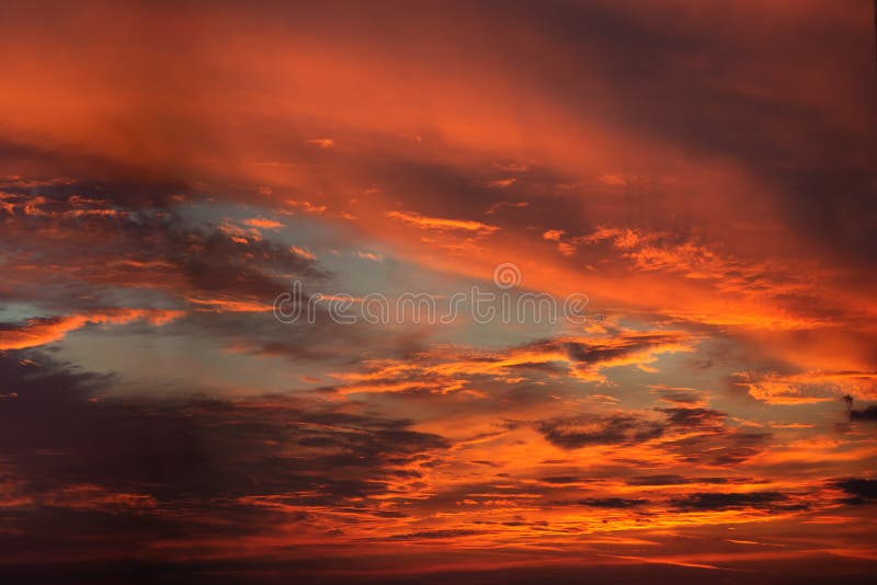 Dramatic Sunset Sky with Colorful Clouds and Sun Lights Vivid Colors ...