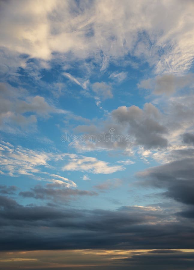 Dramatic Sunset Sky with Dark Clouds Stock Image - Image of cloudy ...