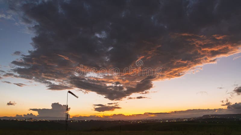 Dramatic Sunset Sky with Clouds and Windsock. Stock Photo - Image of sunset, dramatic: 376960786