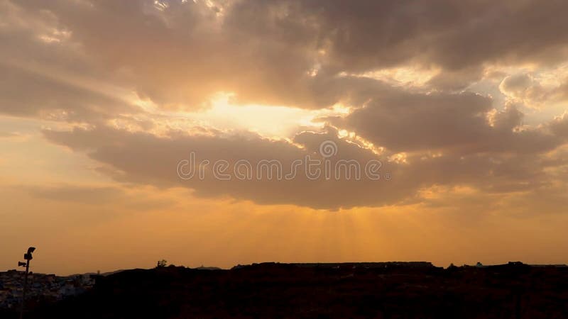 Dramatic Sunset Sky with Dense Black Cloud at Dusk Stock Video - Video ...
