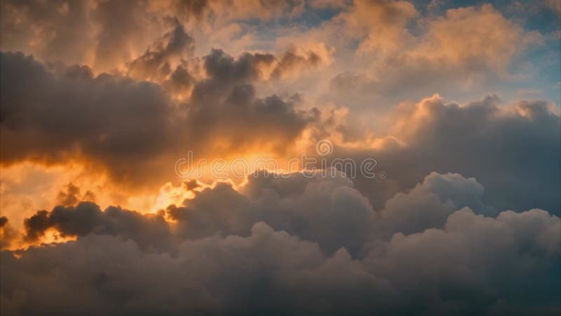 Dramatic Sunset Sky with Golden Rays Breaking through Dark Clouds Stock Footage - Video of ...