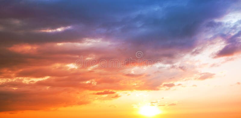 A Dramatic Sunset Sky Landscape Stock Photo - Image of light, clouds ...