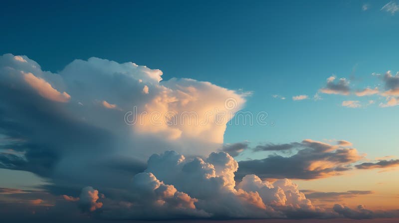 Dramatic Sunset Sky with Massive Cumulus Cloudscape Beautiful Nature ...