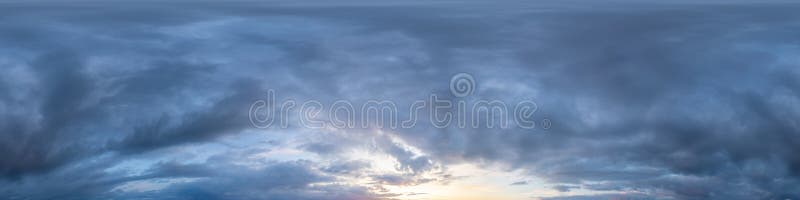 Dramatic Sunset Sky Panorama with Bright Glowing Red Pink Cumulus ...