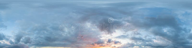 Dramatic Sunset Sky Panorama with Bright Glowing Red Pink Cumulus ...