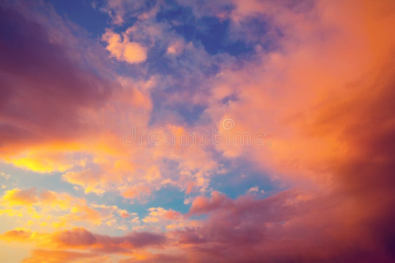 Dramatic sunset sky stock image. Image of cloudy, natural - 74478605