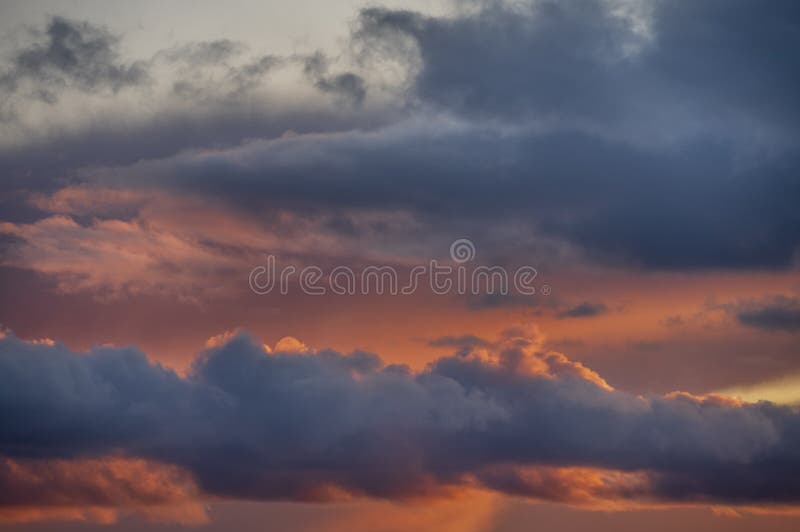 Dramatic Sunset Sky after Rain Stock Photo - Image of meadow, nature ...