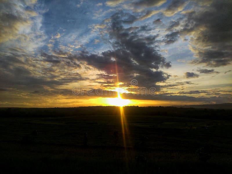 Dramatic Sunset Sky. the Rays of the Setting Sun Make the Sky and ...