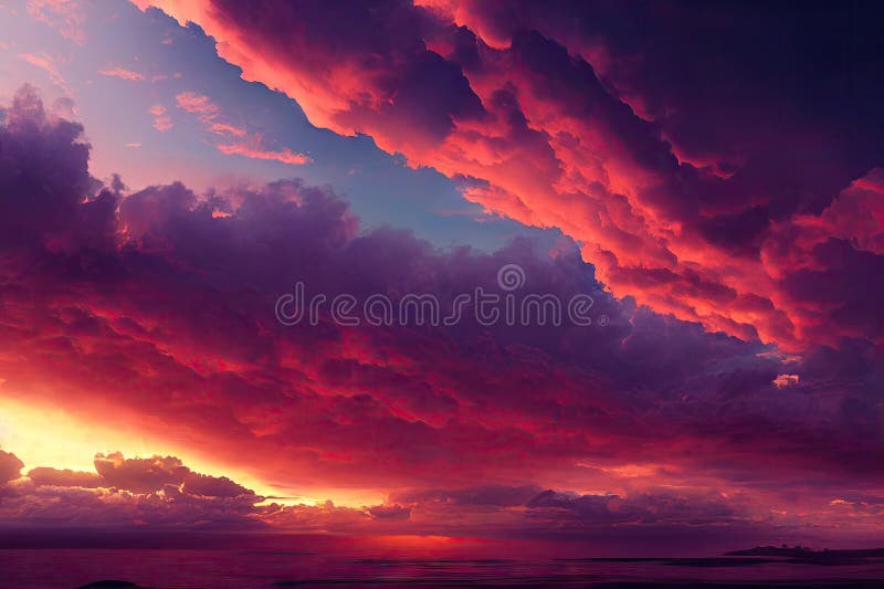 Dramatic Sunset Sky Scenery for Posters and Wallpapers. Stock ...