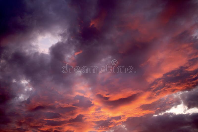 Dramatic Sunset Sky with Storm Clouds Stock Image - Image of sunset ...
