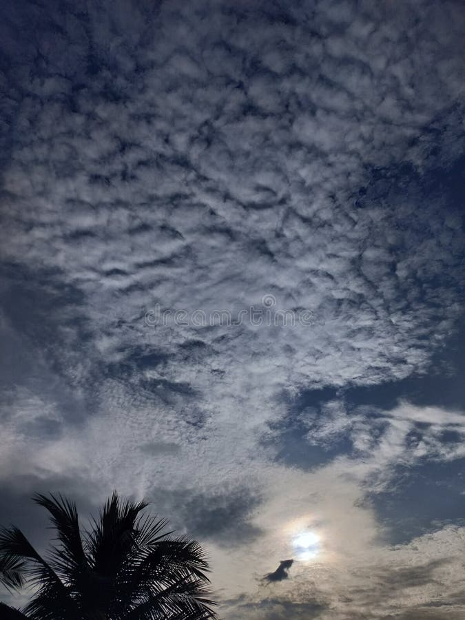 Dusky Stratus Clouds View at the Sunset Sky Stock Image - Image of ...