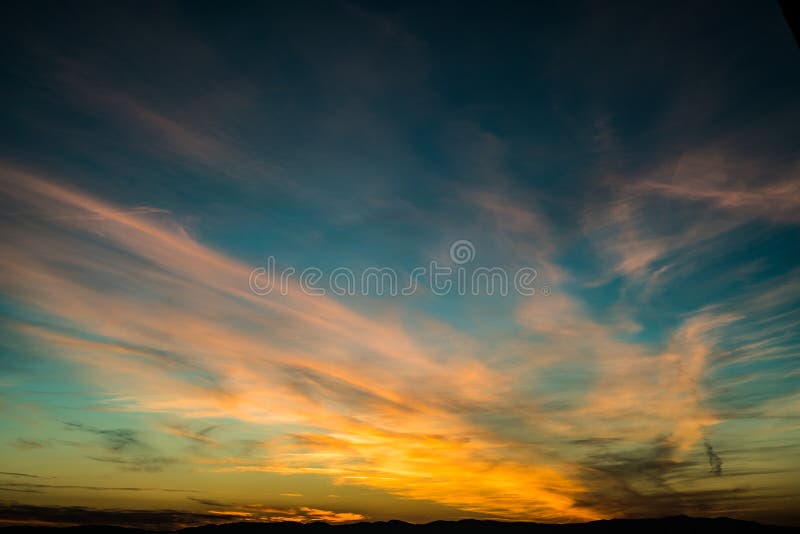 Dramatic Sunset Sky with Wonderful Colors Stock Image - Image of ...