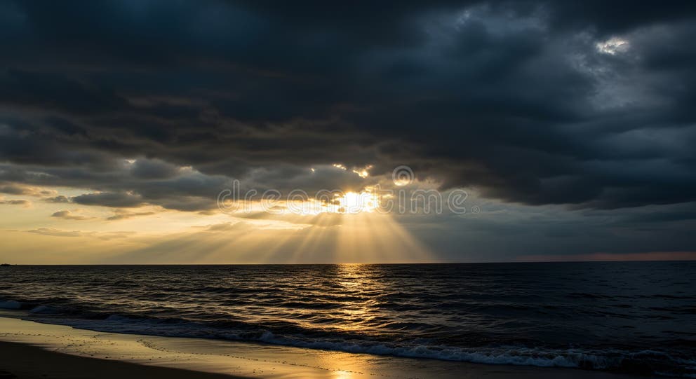 Dramatic Sunset Storm Approaching Over the Java Sea, Indonesia Stock ...