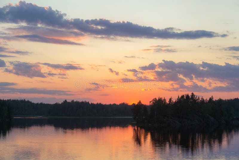 Dramatic sunset in summer stock photo. Image of color - 157450132