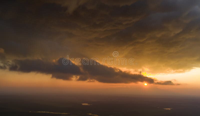 Dramatic Sunset, the Sun S Rays Shine through the Clouds Stock Image ...