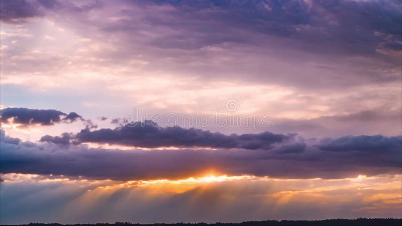 Dramatic Sunset with Sunbeams through Clouds Stock Footage - Video of natural, skylight: 347207808