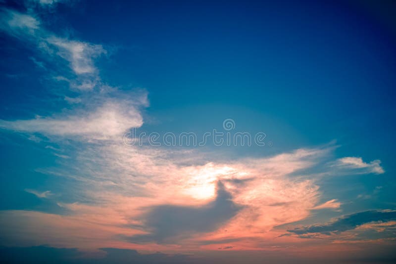 Dramatic Sunset with Twilight Color Sky and Clouds Stock Image - Image ...