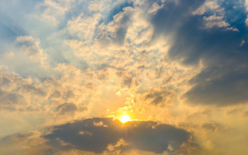 Dramatic Sunset with Twilight Color Sky and Clouds Stock Photo - Image ...