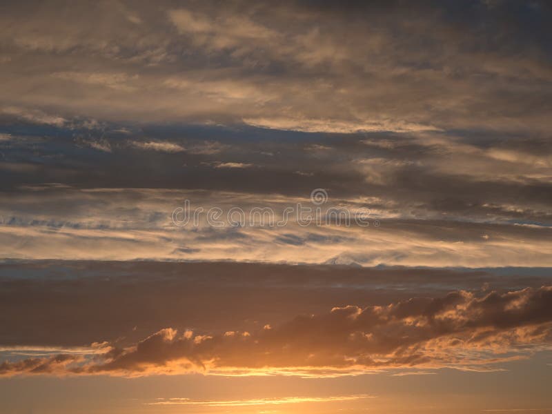 Dramatic Sunset with Twilight Color Sky and Clouds Stock Image - Image ...
