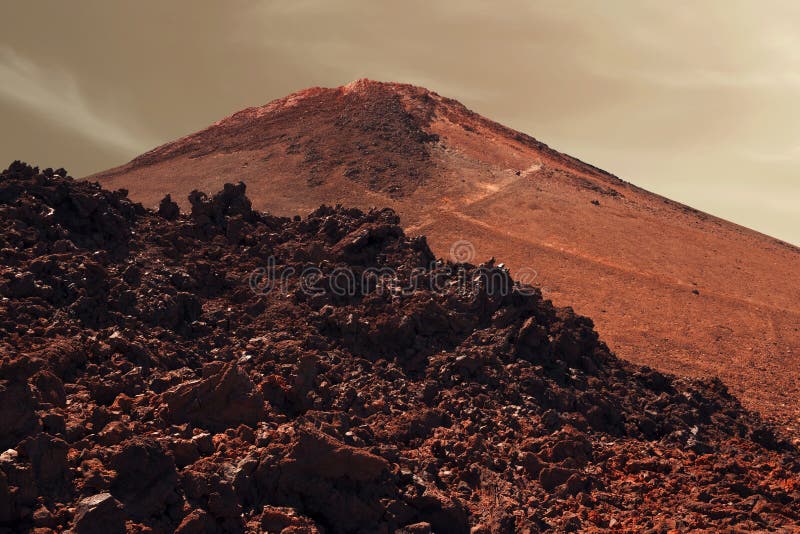 Dramatic Surface of Red Planet Mars Stock Photo - Image of pollution ...