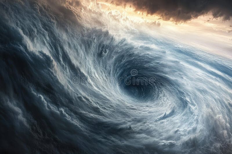 Dramatic Swirling Clouds Form a Powerful Vortex in a Stormy Sky at ...
