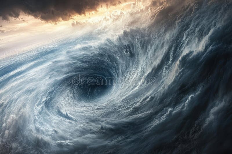 Dramatic Swirling Clouds Form a Powerful Vortex in a Stormy Sky at ...