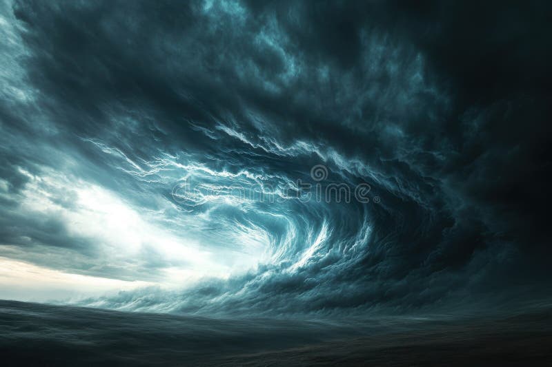 Dramatic Swirling Storm Clouds Create an Intense Atmosphere at Twilight ...