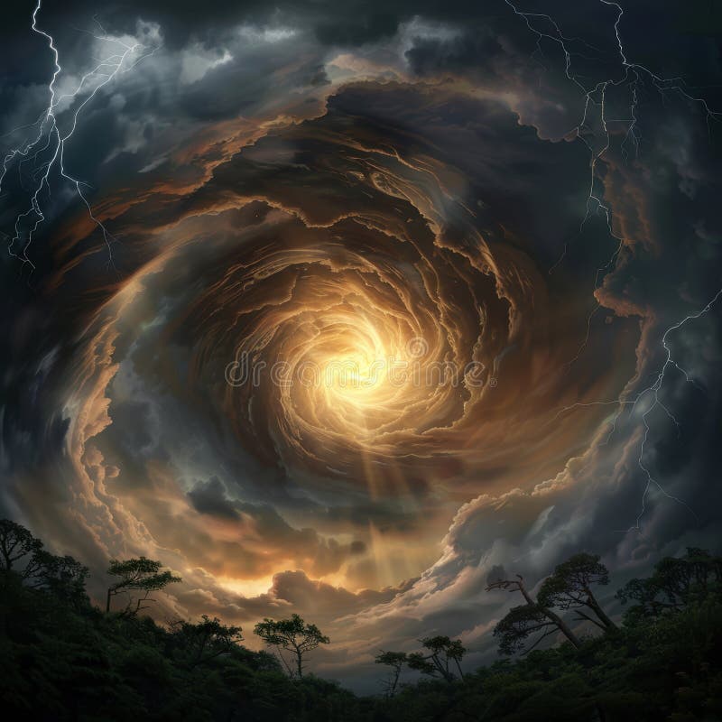 Dramatic Swirling Storm Clouds in the Sky Stock Illustration ...