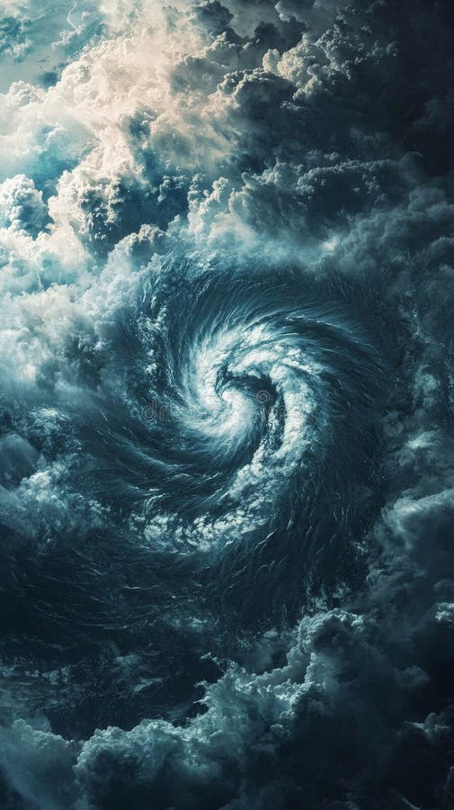Dramatic Swirling Storm Clouds in the Sky with Vortex Formation Stock ...